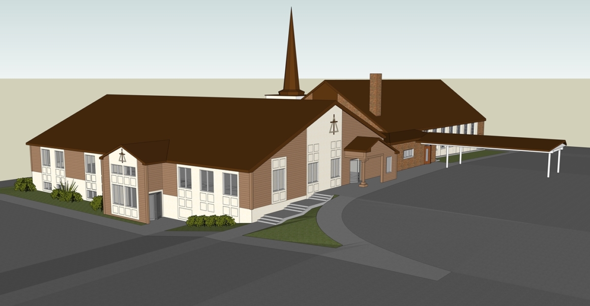 First Christian Reformed Church Front Entry Rendering | Curtis Architecture