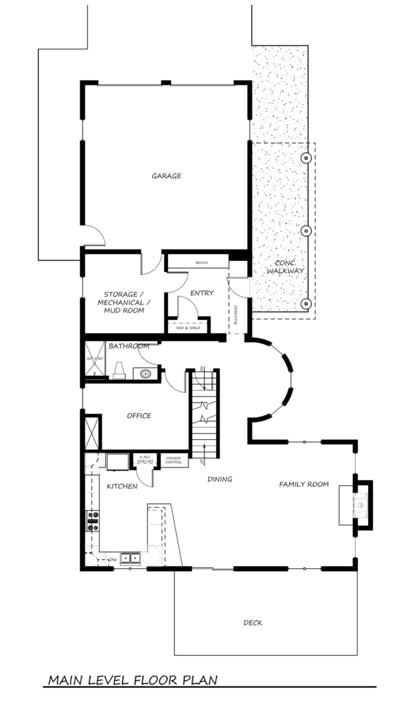 Moyer Main Level Floor Plan | Curtis Architecture