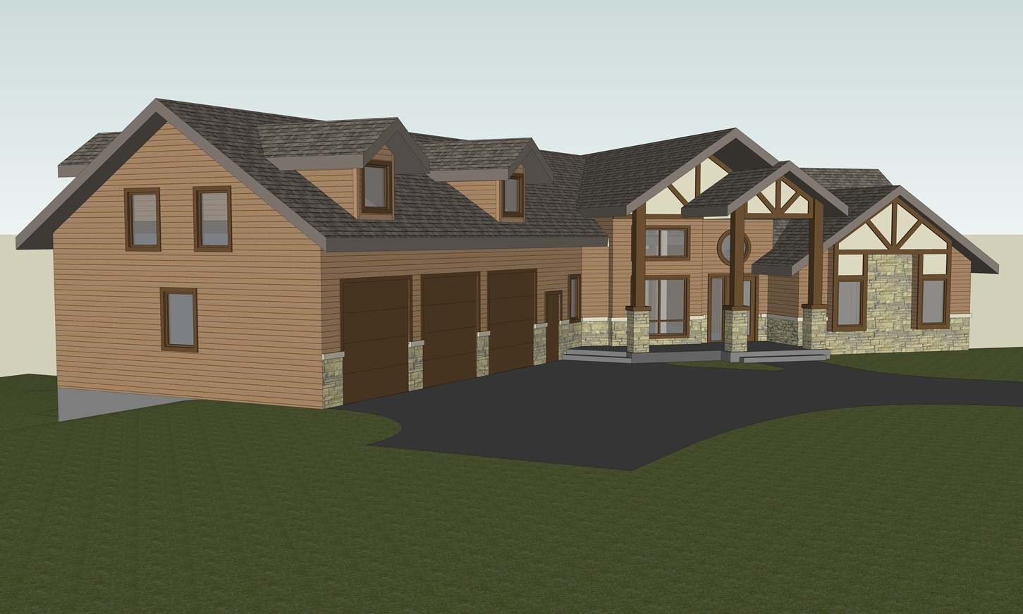 Tegtmeier Residence Garage Rendering | Curtis Architecture