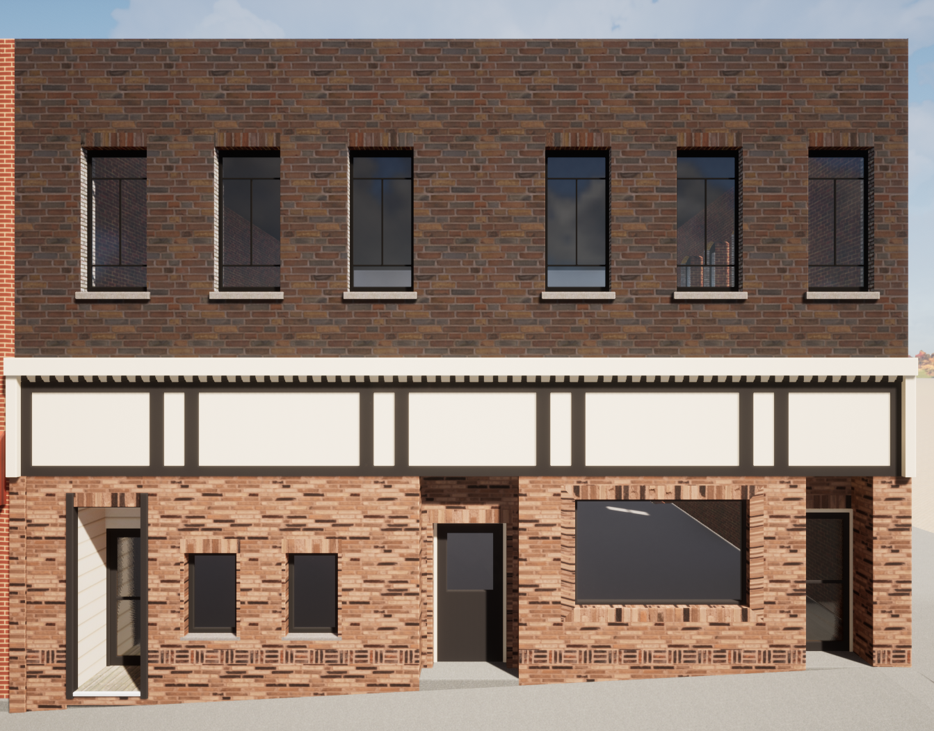 105-107 Front Rendering | Curtis Architecture